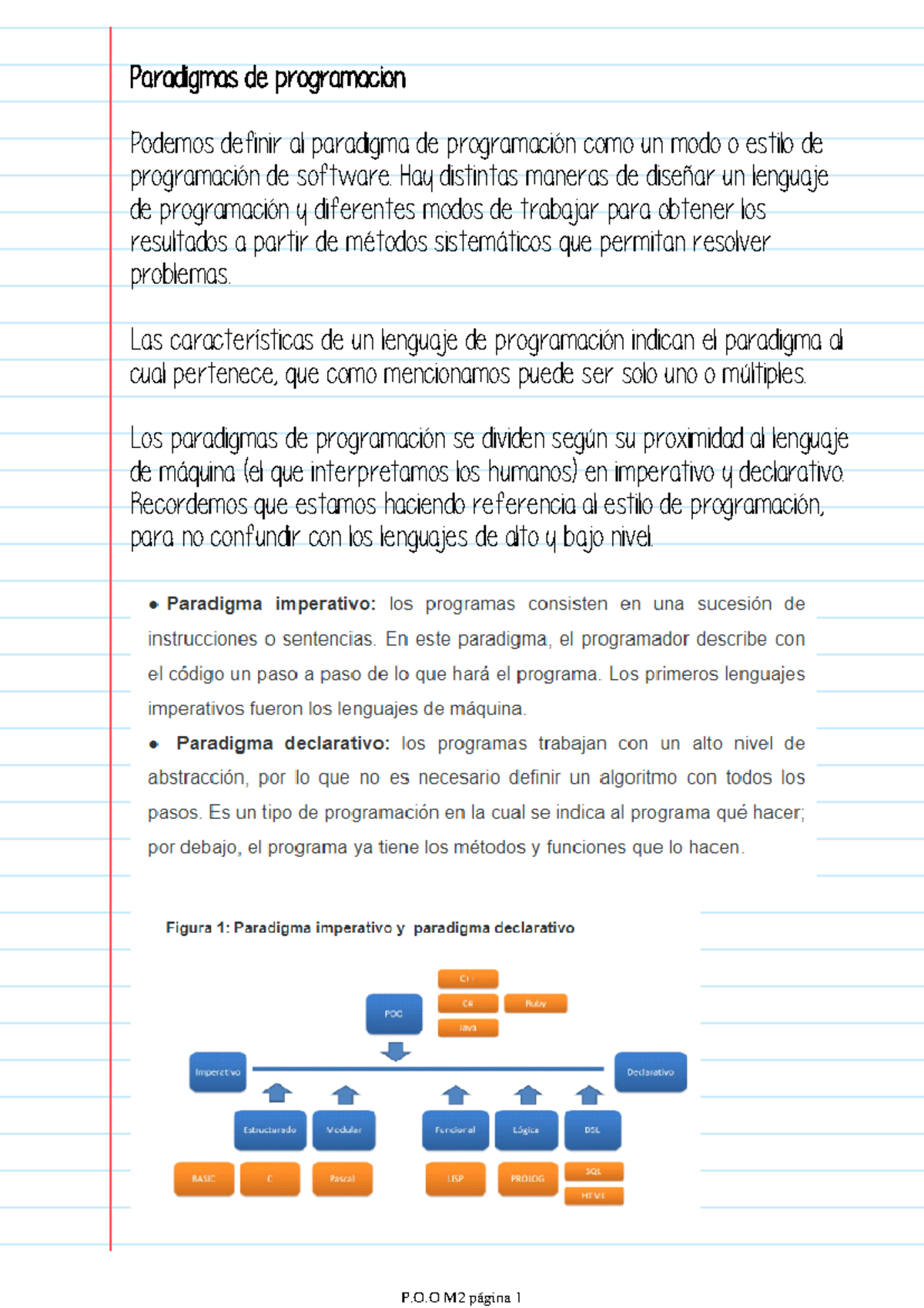 Poo - apuntes clase 5 - Paradigmas de programacion Podemos definir al ...