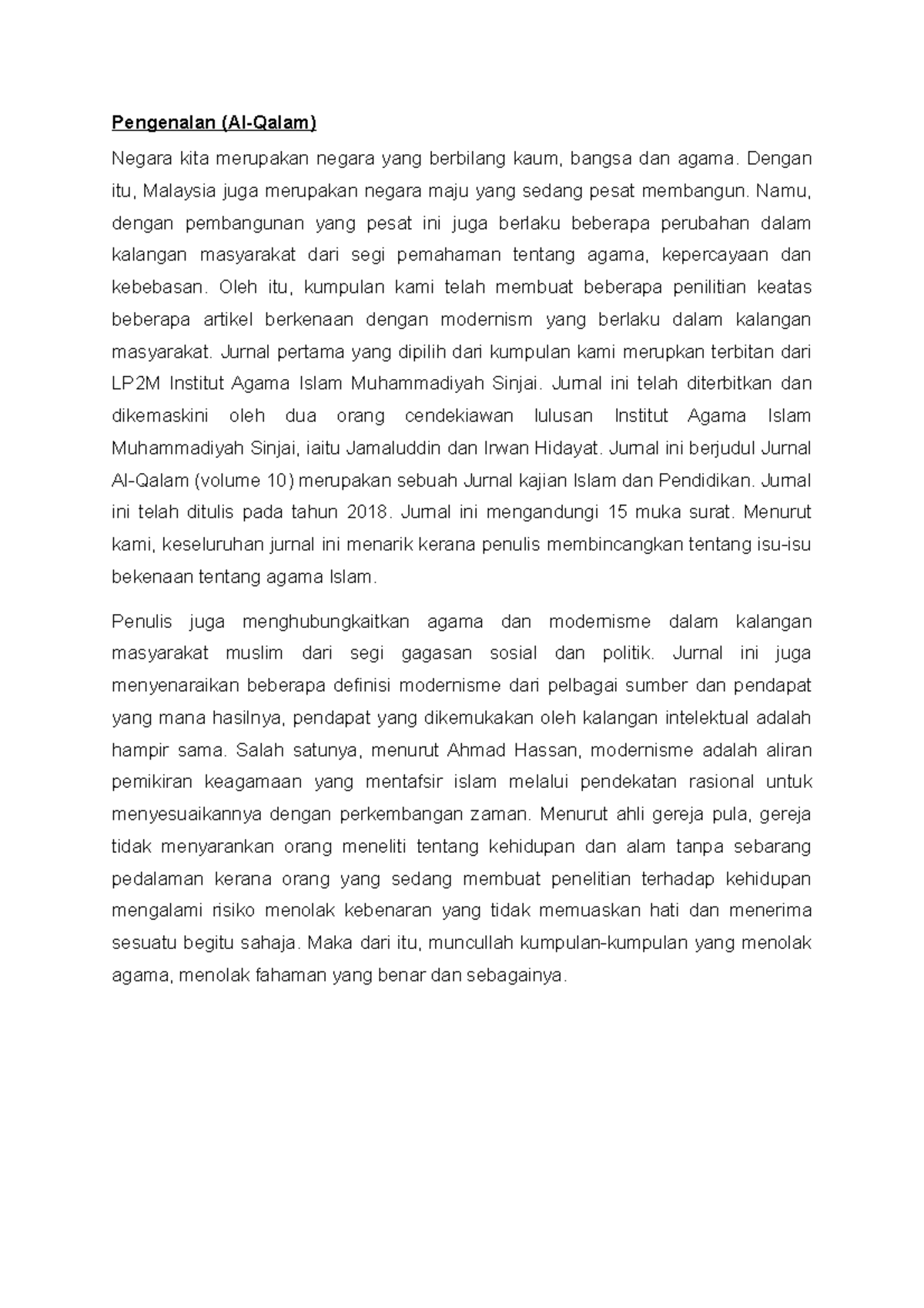 Pngenalan & Penutup CTU artikel 1 - Pengenalan (Al-Qalam) Negara kita ...