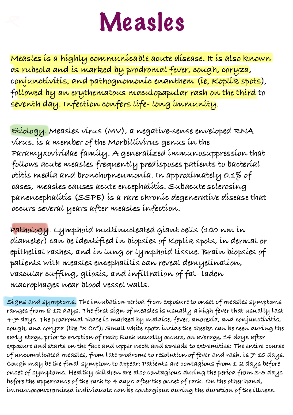 Measles - Measles Measles is a highly communicable acute disease. It is ...