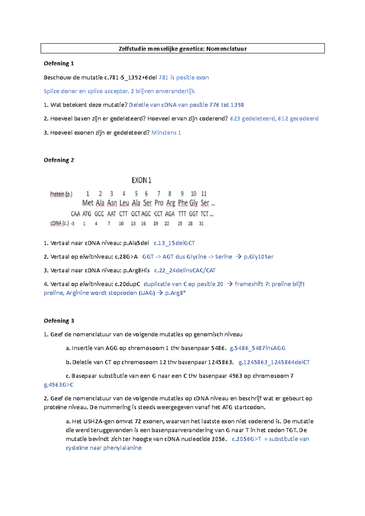 Zelfstudie Nomenclatuur - Zelfstudie menselijke genetica: Nomenclatuur ...