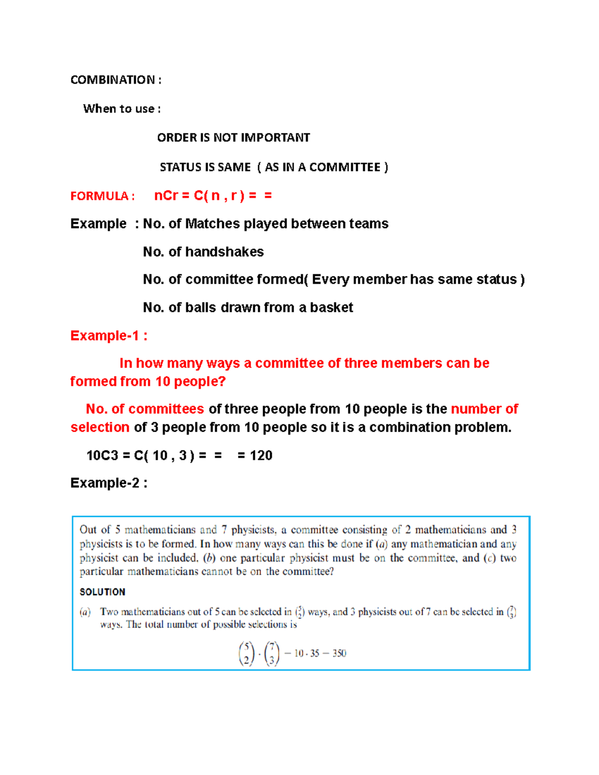 Combination- Probability hgh fghg kgfklhl fhhfg - COMBINATION : When to ...