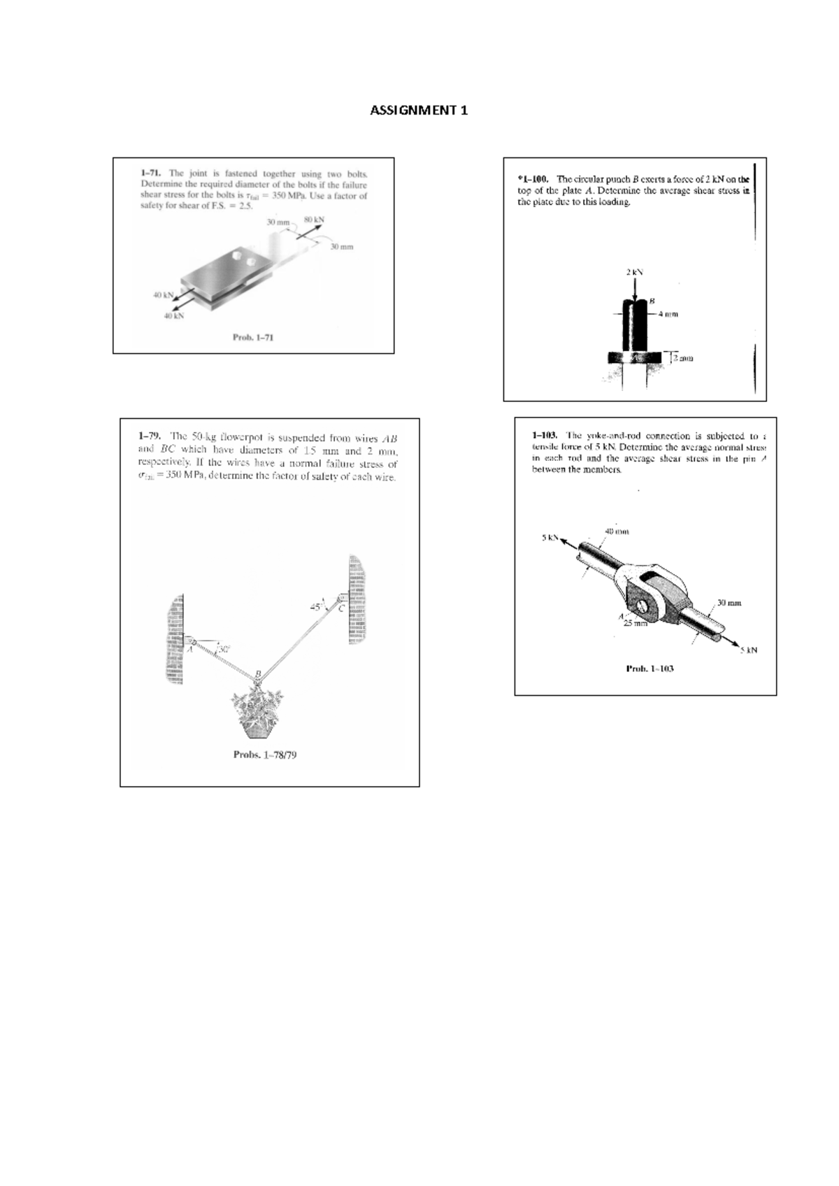Assignment 1 Stress~ Strain - Mekanik Bahan Dan Struktur - ASSIGNMENT ...