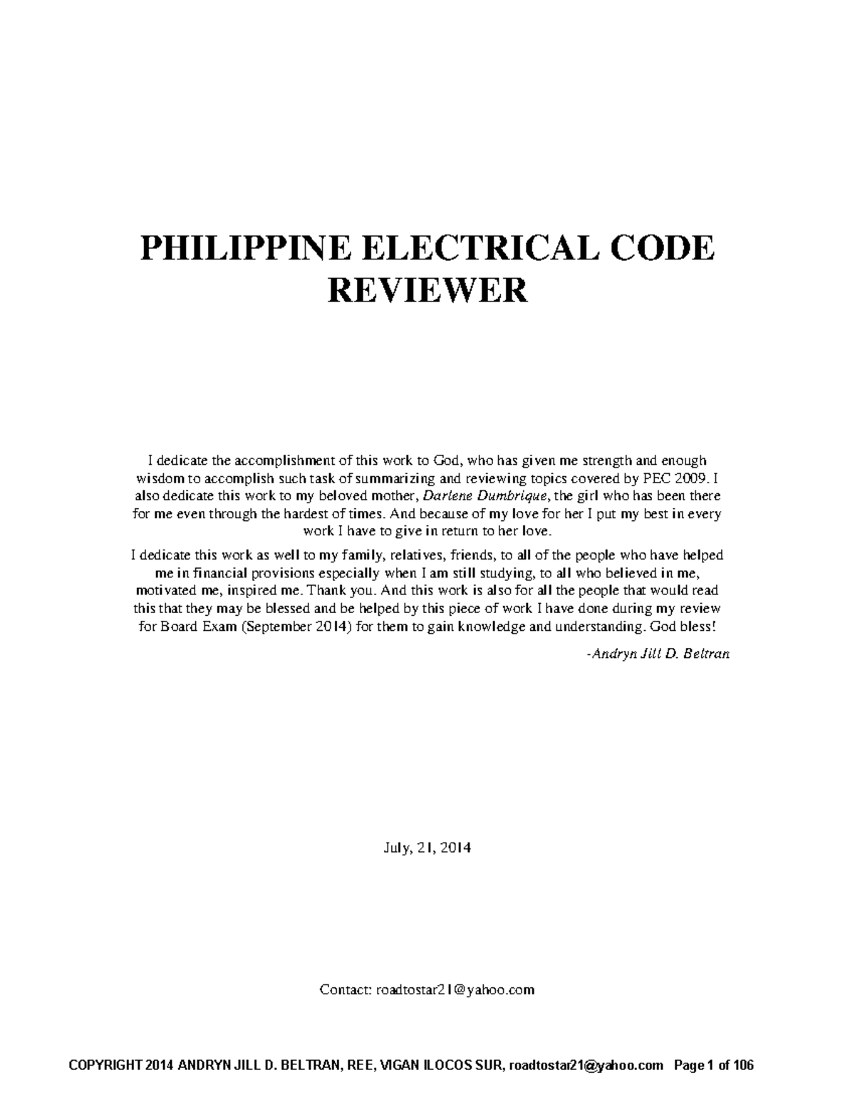 PEC Reviewer - Philippine Electrical Code - PHILIPPINE ELECTRICAL CODE ...