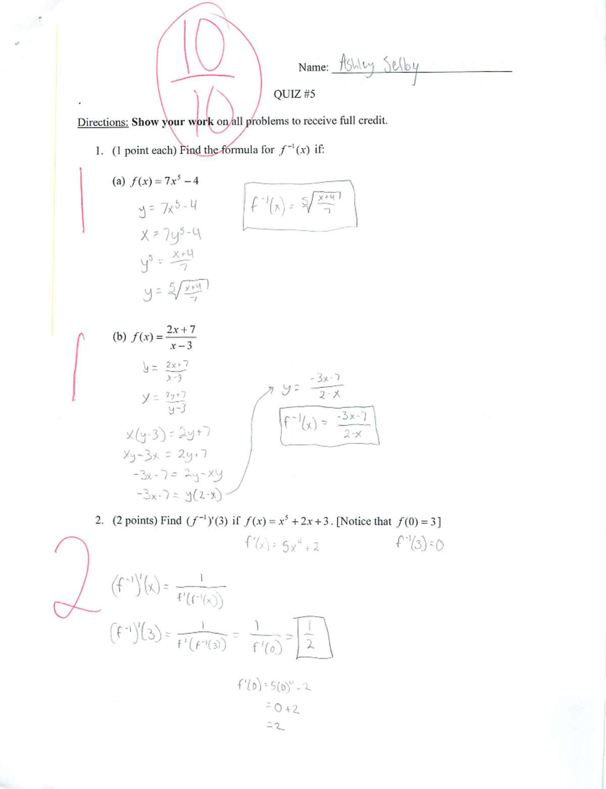 Quiz 5 Graded - Dr. Michael Fulkerson - MATH 2323 - Studocu