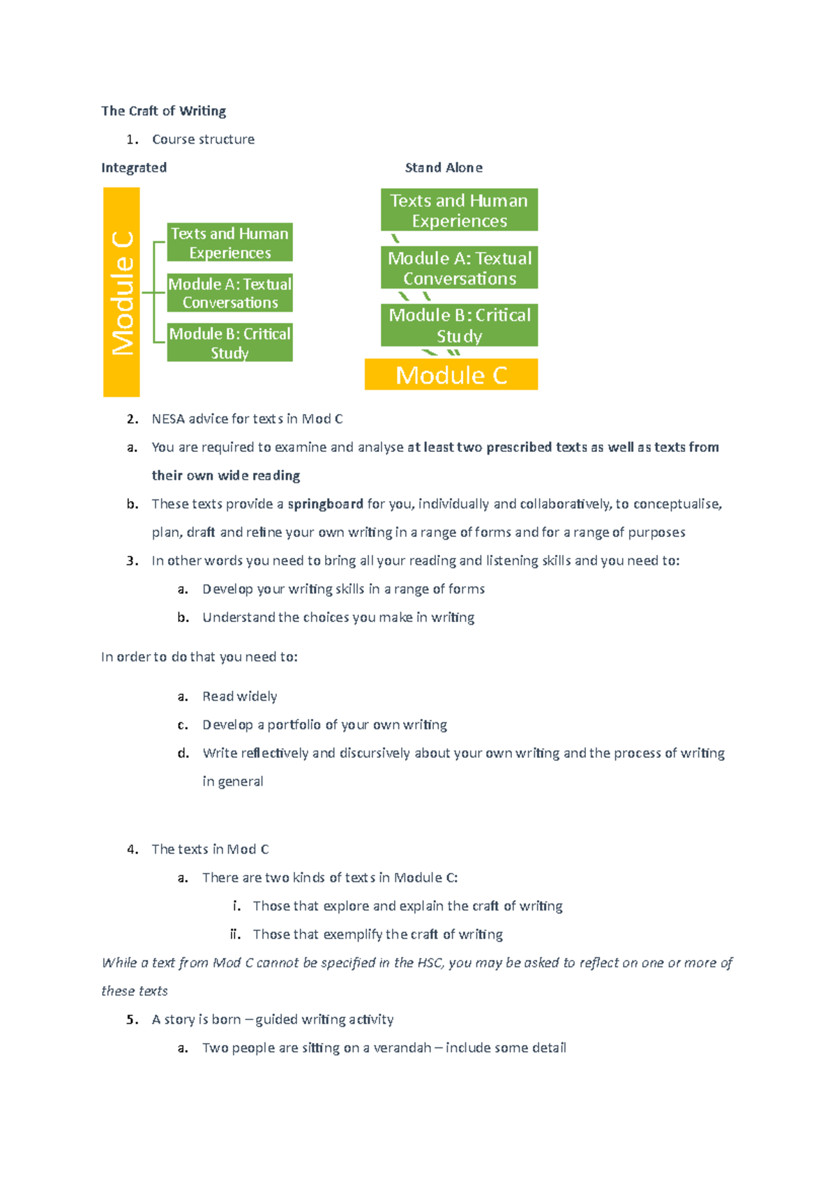 Notes-for-craft-of-writing-eta-2 - The Craft of Writing 1. Course ...