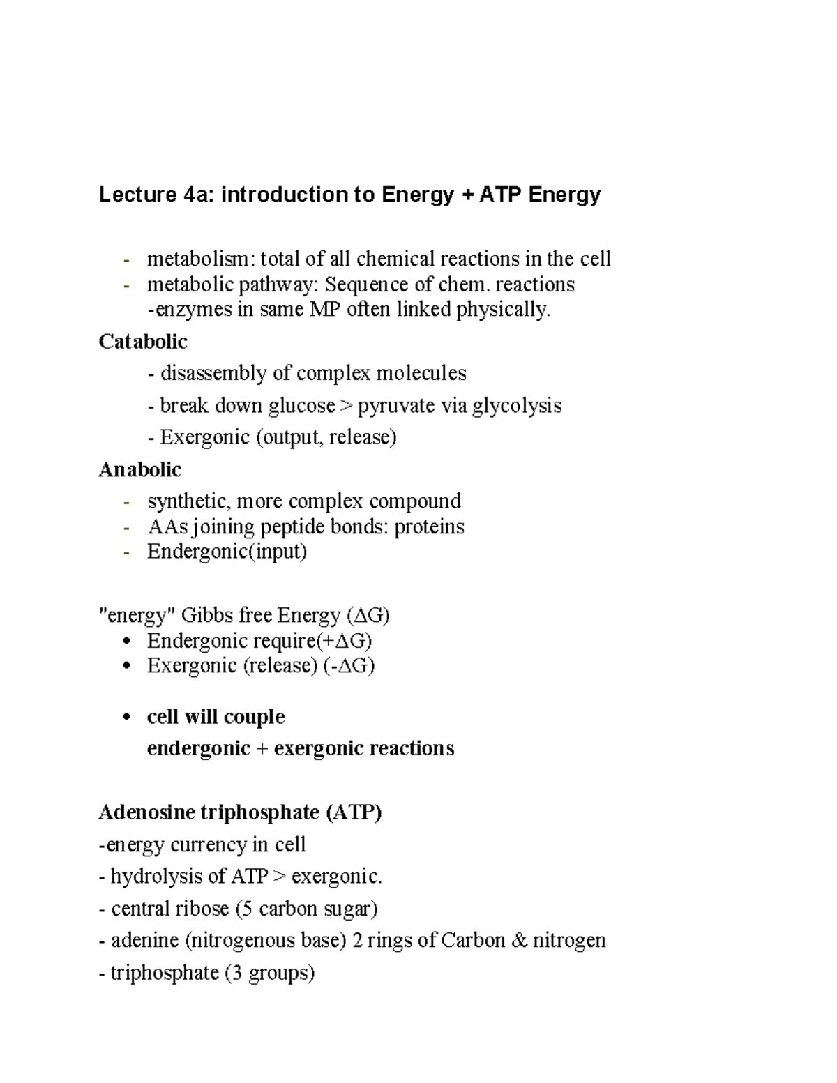 Lecture 4a - Mindy Mccarville Cell Biology Fall 2021 - Lecture 4a ...