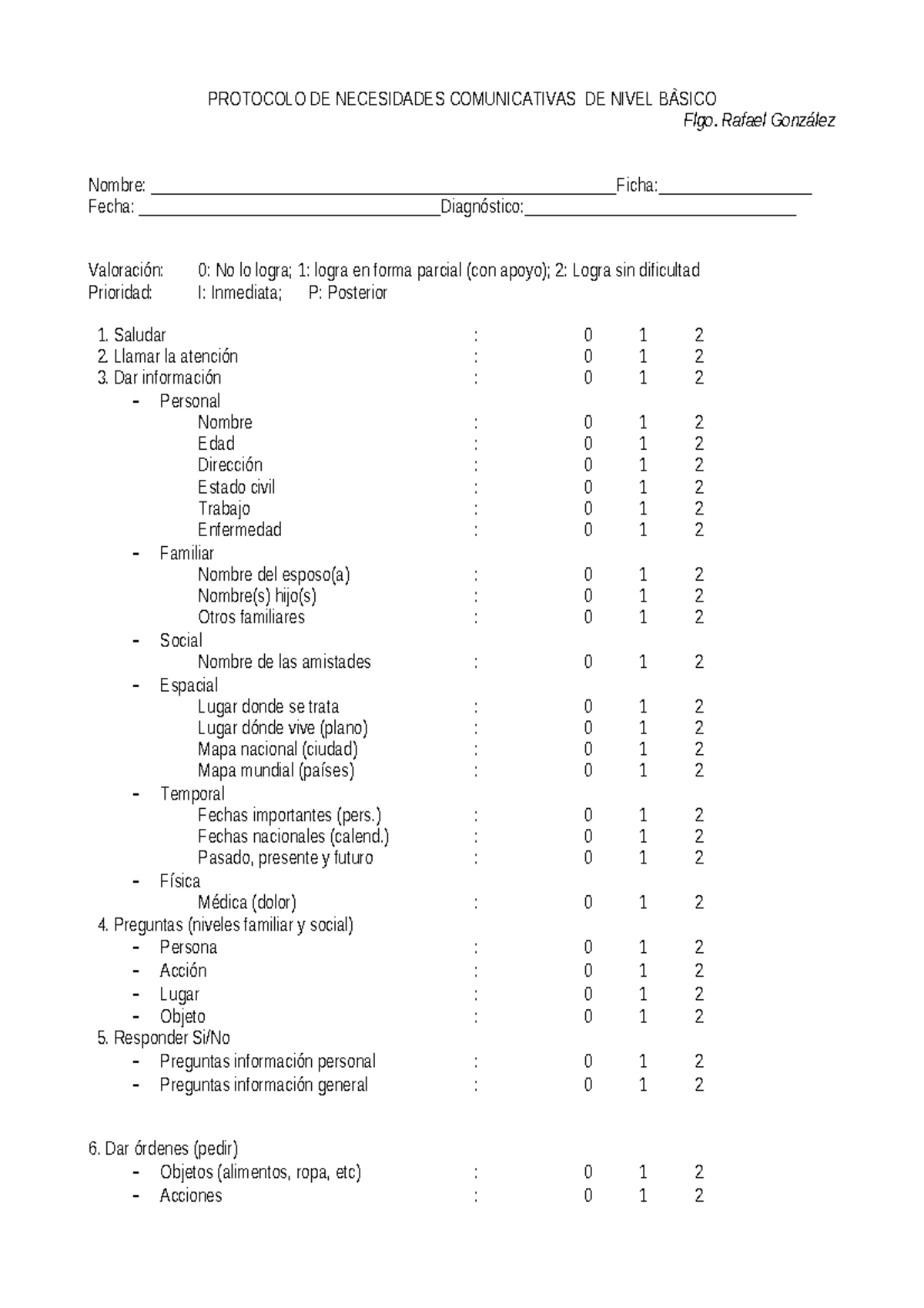 Pdfcoffee - fonoaudiología, motricidad orofacial - PROTOCOLO DE NECESIDADES COMUNICATIVAS DE ...