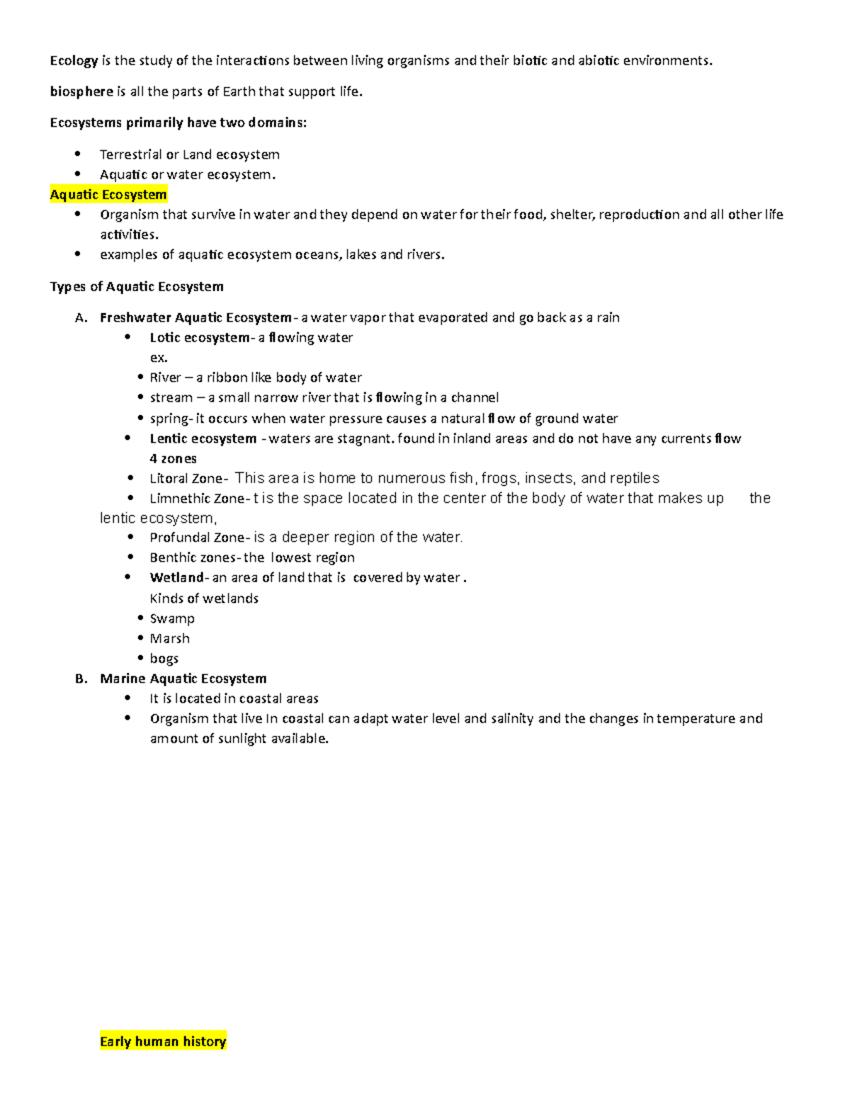 Environmental Science (midterm reviewer) - Ecology is the study of the ...