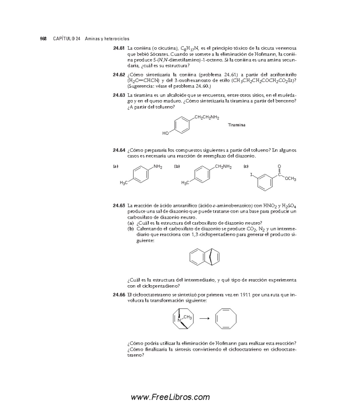 Quimica Organica - 24 La coniína (o cicutina), C 8 H 17 N, es el ...
