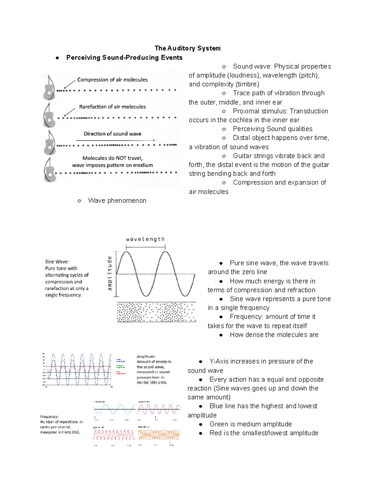 Perception Module 8 - Auditory System - The Auditory System Perceiving ...
