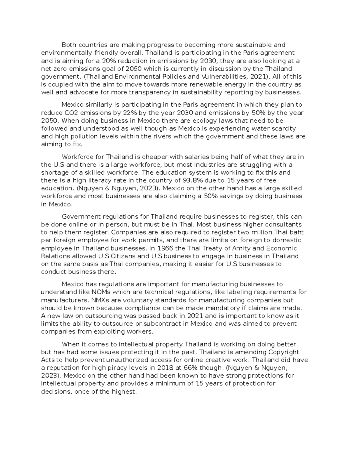 Module 5 Assignment: Evaluating Potential Partnerships - Both countries ...