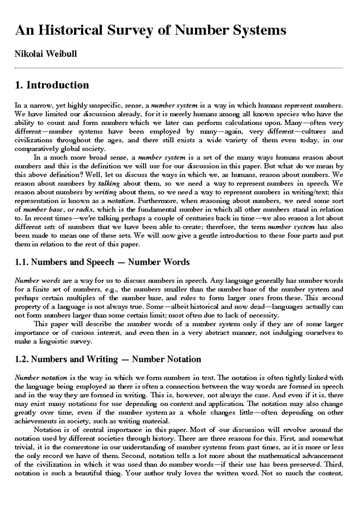 (2 Reading) Development of Number Systems Reading - An Historical ...