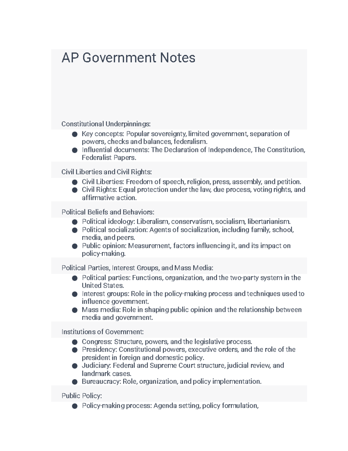 AP Government Notes - Studocu
