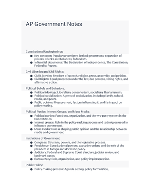 Cassidy Ferrara - AP GOV Unit 3 Study Guide - 10078916 - AP Government ...
