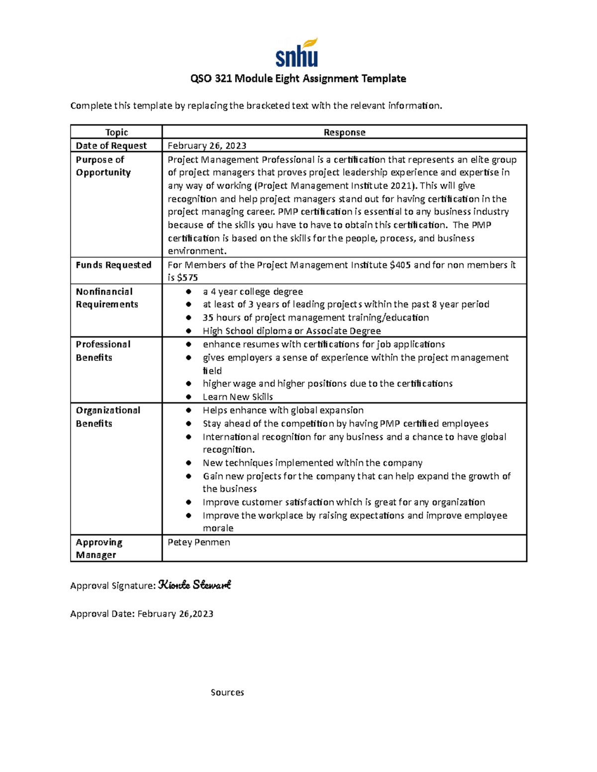 QSO 321 Module Eight Assignment - Topic Response Date of Request ...