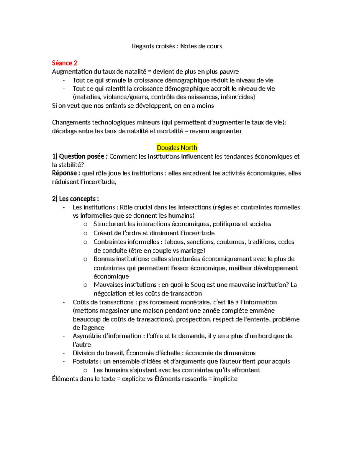 Regards croisés - notes - Regards croisés : Notes de cours Séance 2 ...