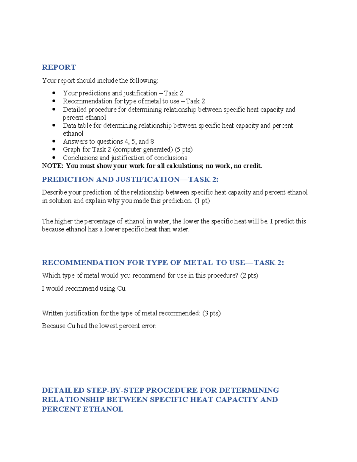 Proof it Week 2 - REPORT Your report should include the following ...