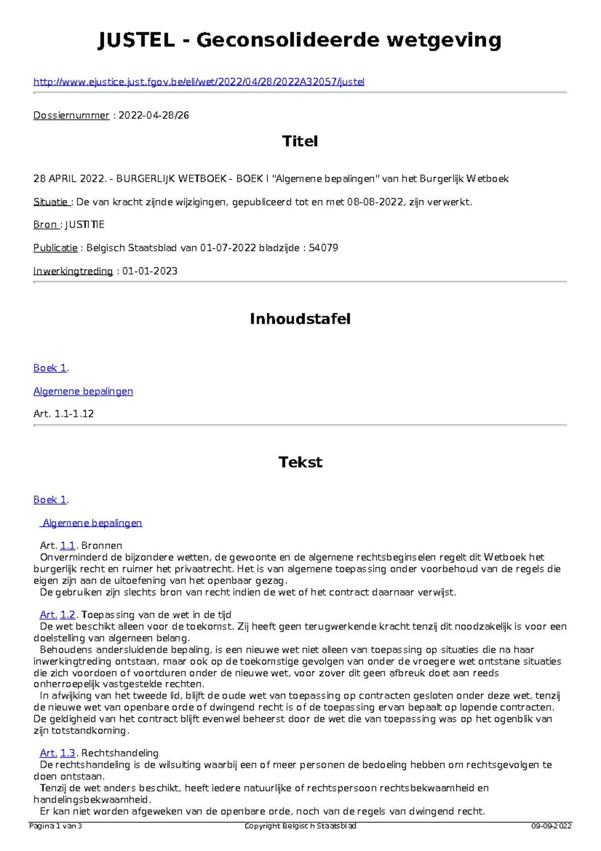 BW Boek 1 - wettekst - JUSTEL - Geconsolideerde wetgeving - Studocu