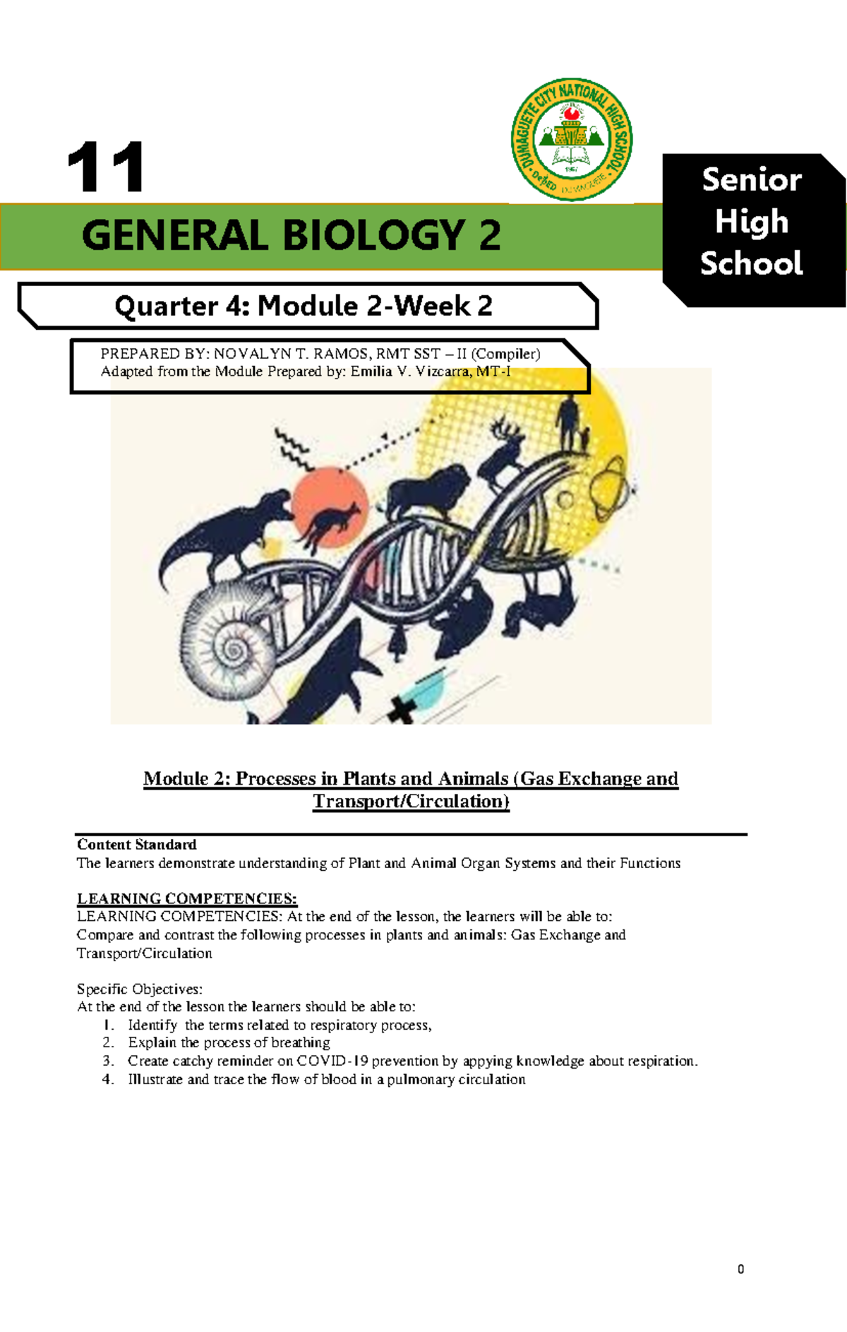 Gen Bio 2-Q4W2M2-1 - General biology - Module 2 : Processes in Plants ...