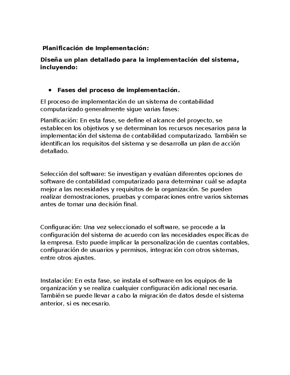 Onceava semana computarizada 2 - Planificación de Implementación ...