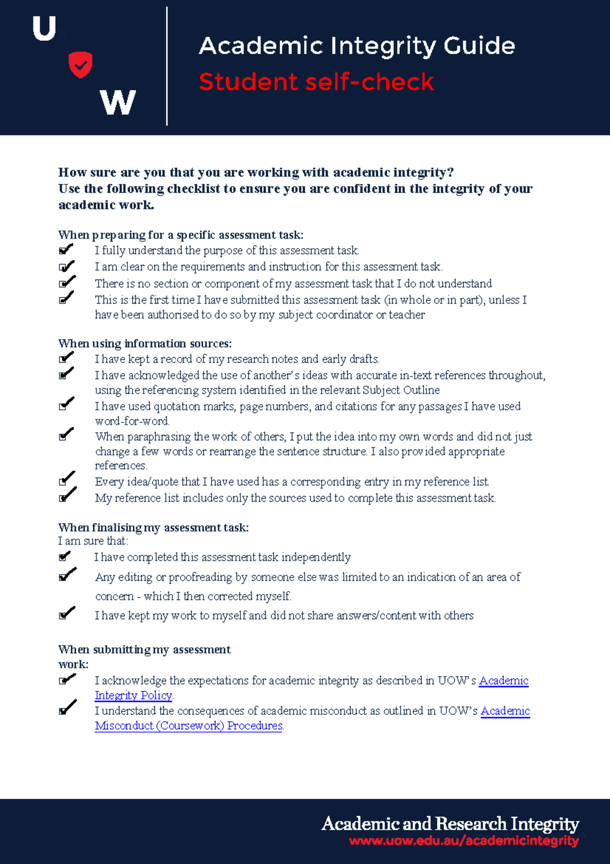 AI Guide student self-check - St Academic Integrity Guide Student self ...