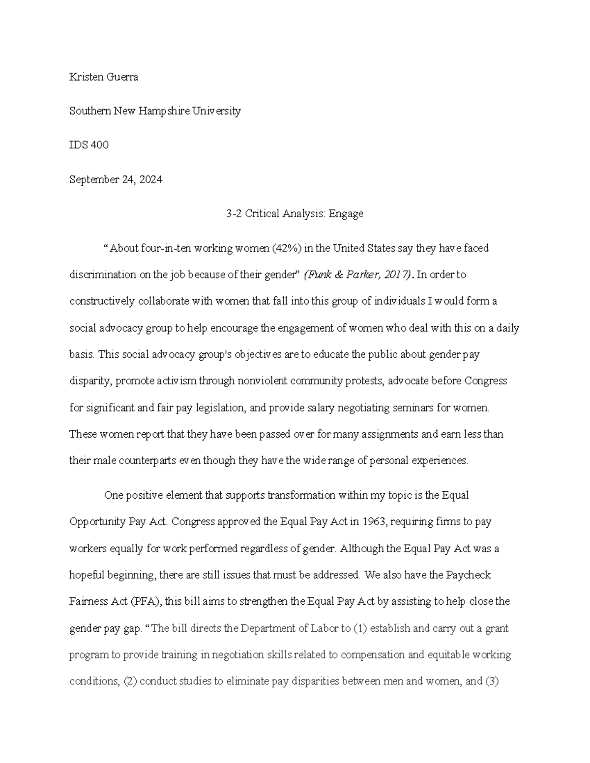 Kristen Guerra- Module 3 Critical Analysis engage - Kristen Guerra ...