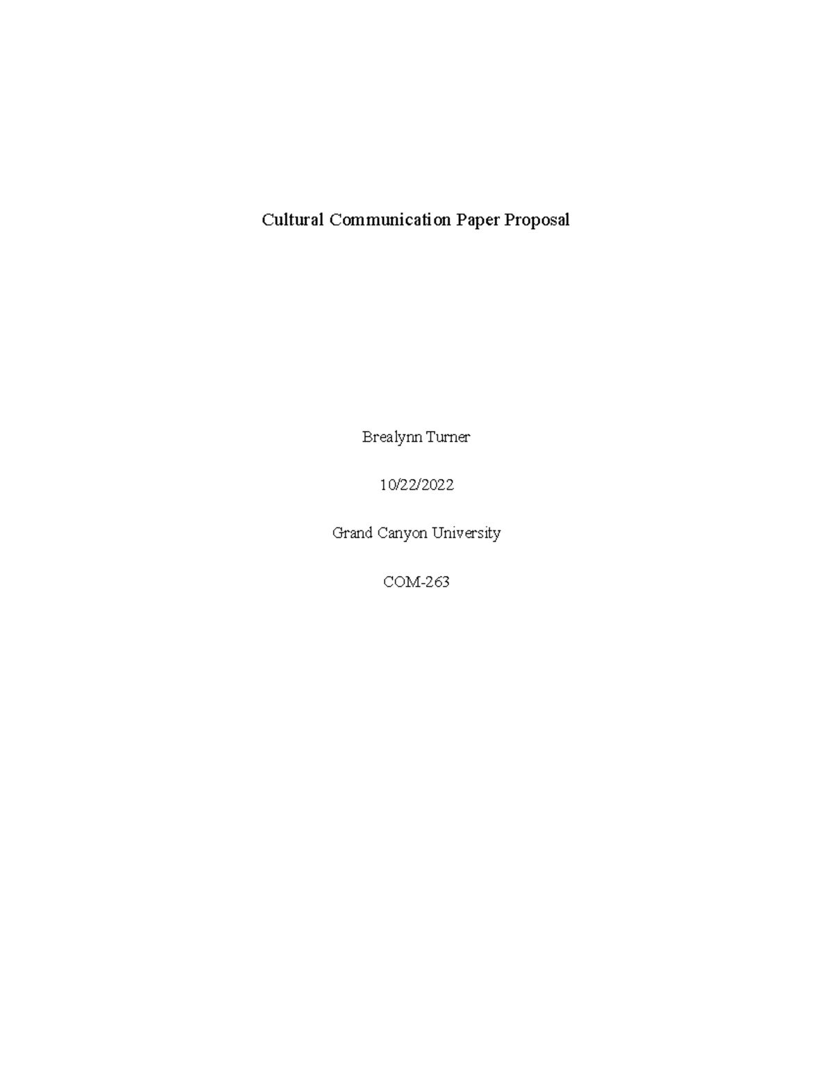 Cultural Communication Proposal 2 - Cultural Communication Paper ...
