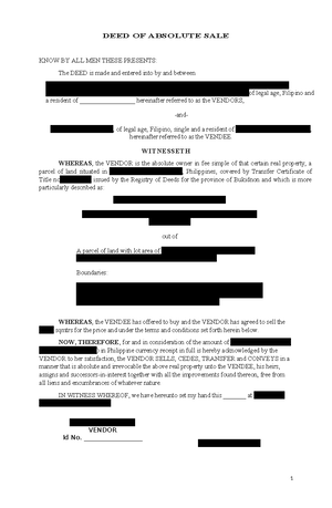 Right of way notes - DEED OF GRANT OF PERPETUAL OF RIGHT OF WAY KNOW ...