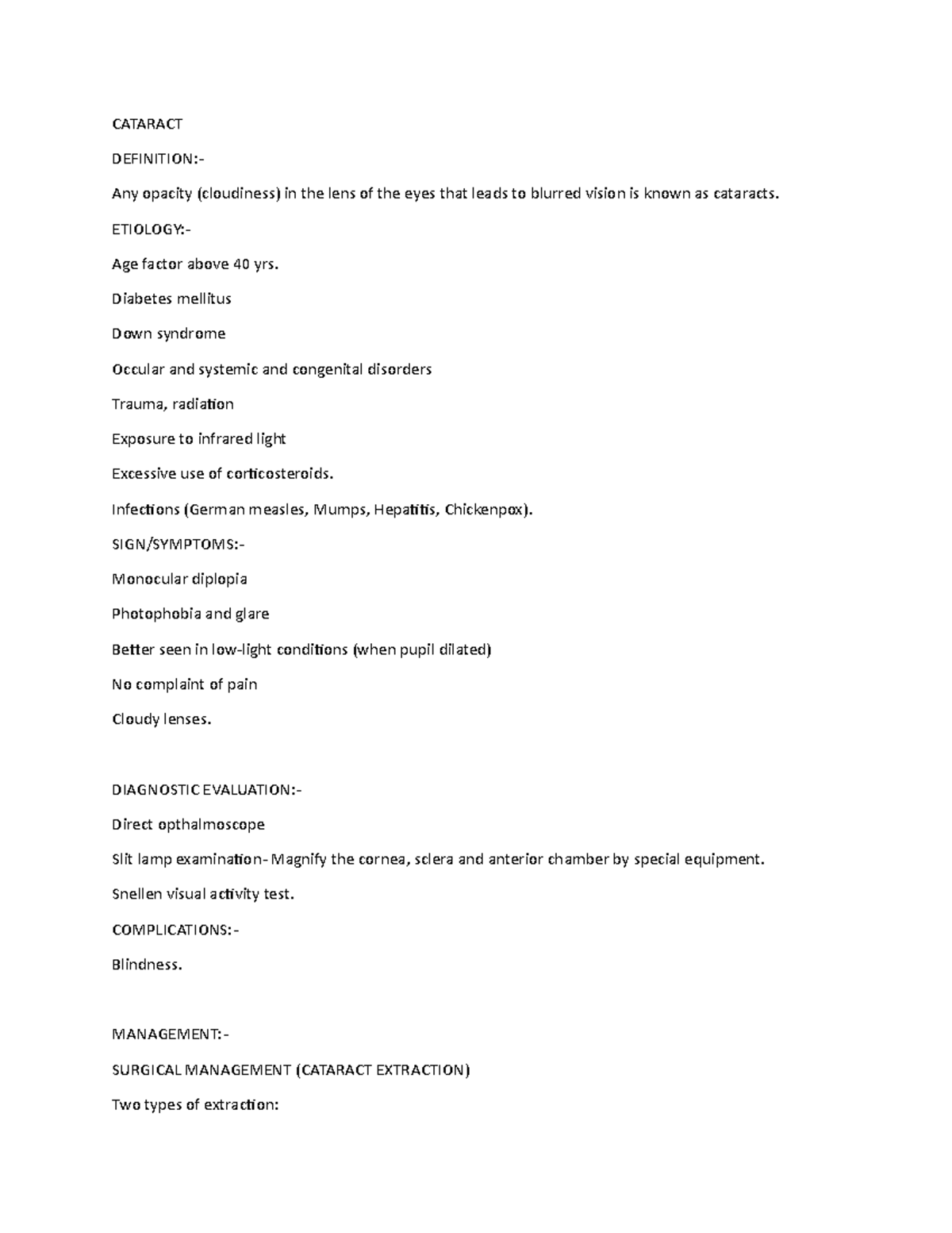 Cataract-definition,cause, Treatment - CATARACT DEFINITION:- Any ...