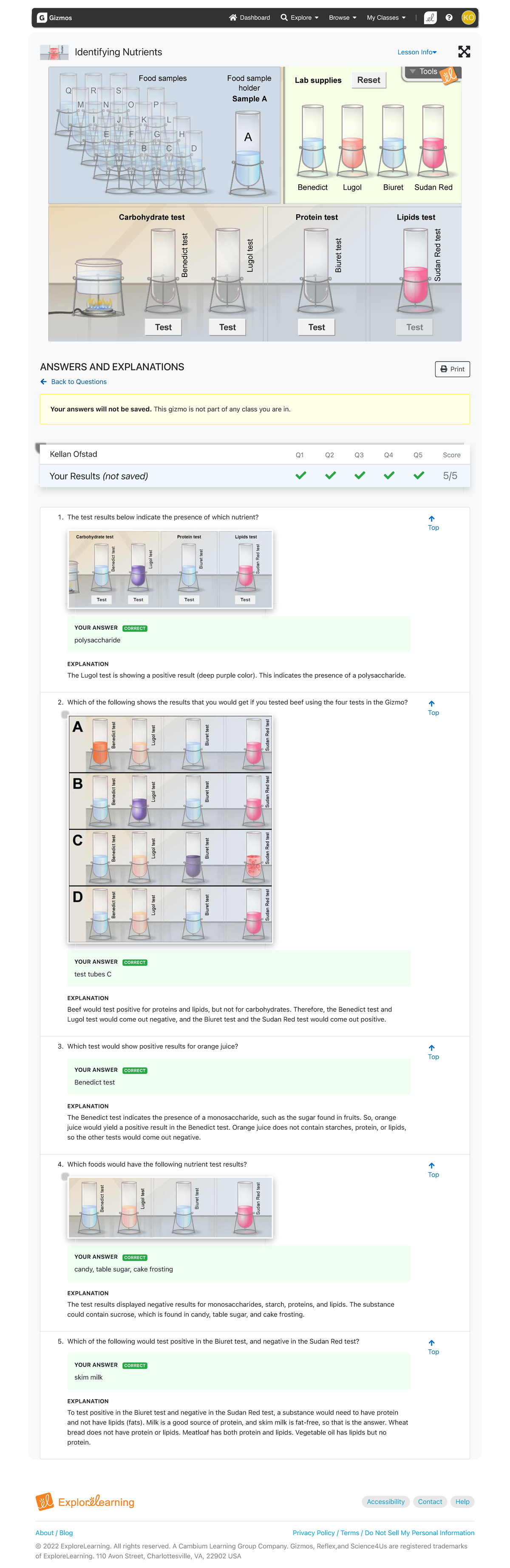 Identifying Nutrients Gizmo Print Identifying Nutrients Lesson Info 