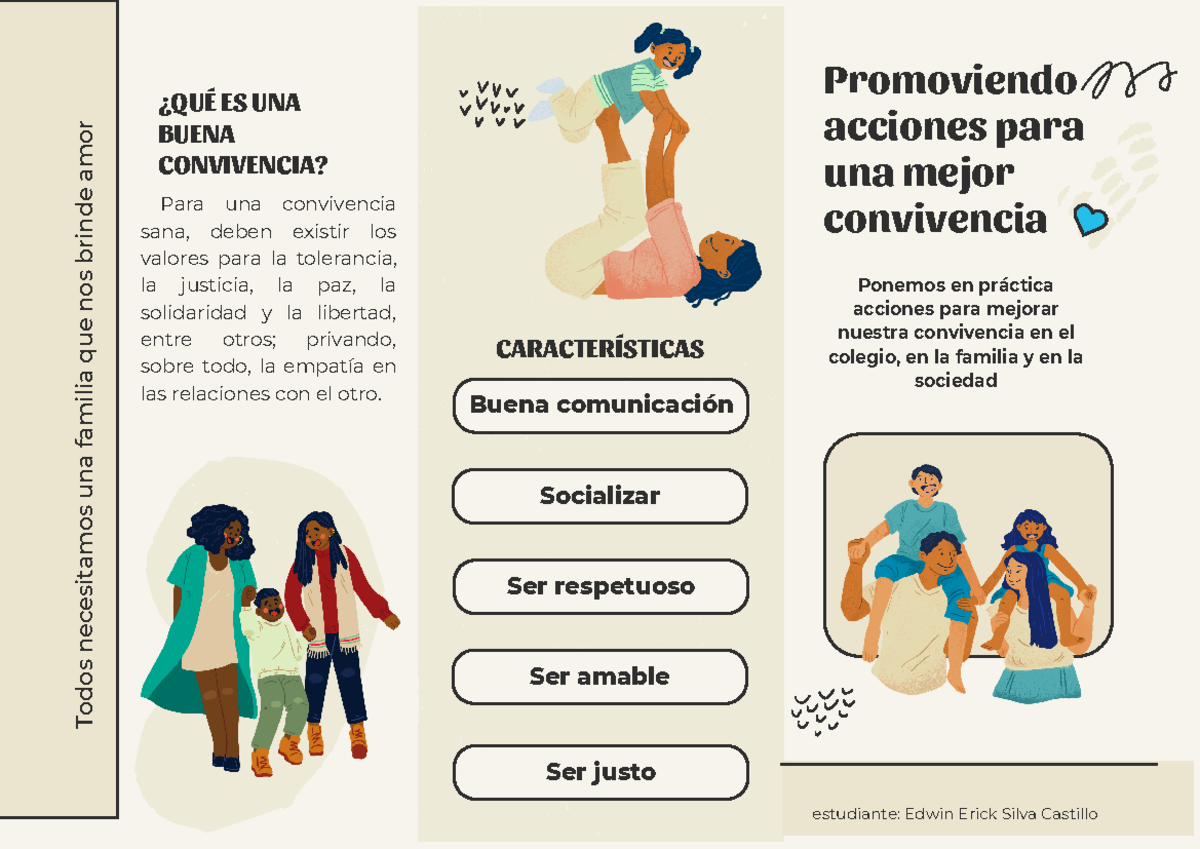 Folleto Tríptico Informativo sobre Familias de Acogida Niños Amor Líneas Bloques Moderno ...