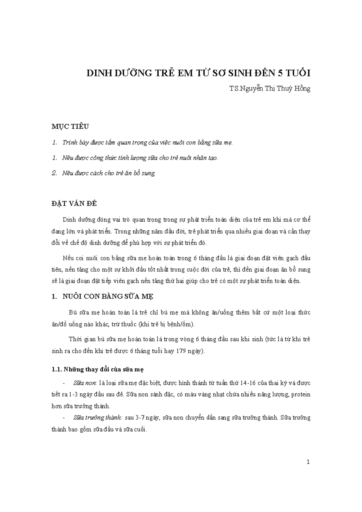 DINH DƯỠNG TRẺ EM TỪ SƠ SINH ĐẾN 5 TUỔI - DINH D ̄þNG TR¾ EM Tþ S¡ SINH ¾N 5 TUÞI TSßn - Studocu