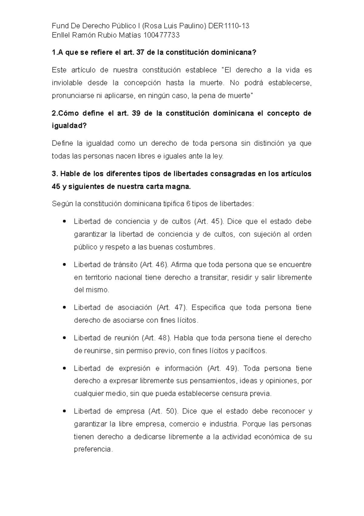 Tarea 6 - ERTERT - Fund De Derecho Público I (Rosa Luis Paulino ...