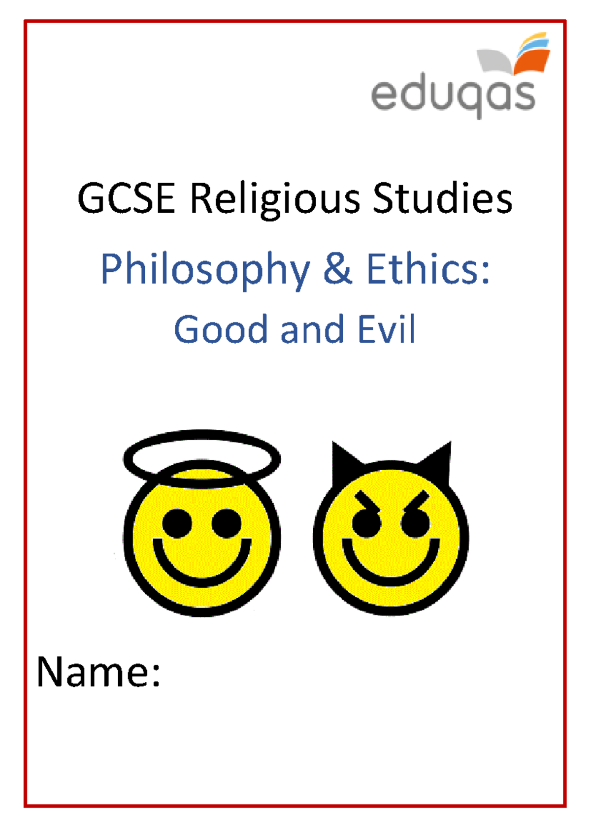 Good and Evil Revision Booklet - GCSE Religious Studies Philosophy ...