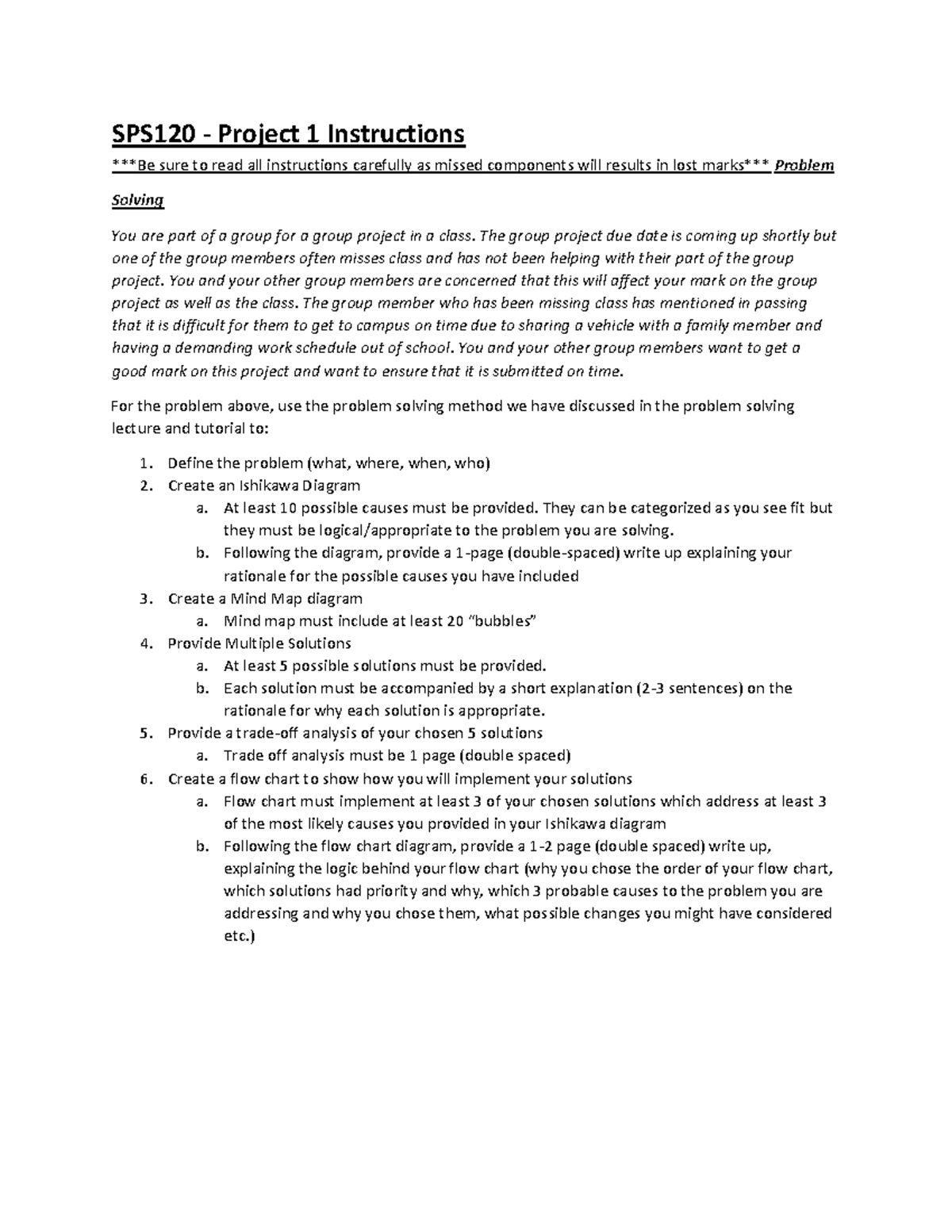 Project 1 Assignments - SPS120 - Project 1 Instructions Be sure to read ...