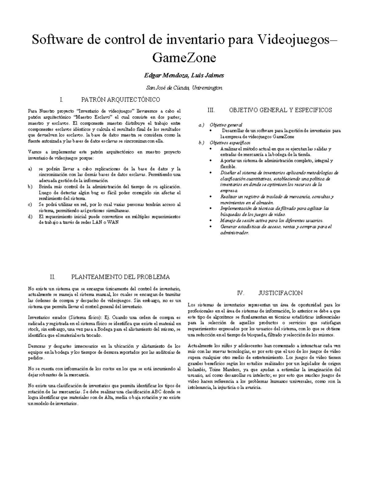 Parcial 1 ARQ - Software de control de inventario para Videojuegos ...