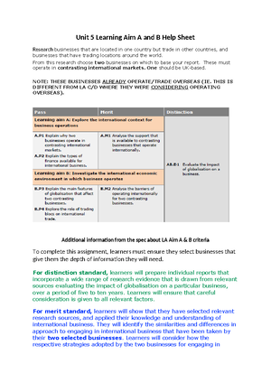 Btec business LAB P3 - Learning Aim B B Explore the organisation ...