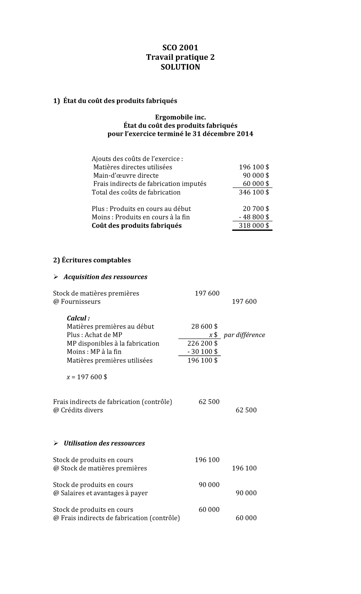 TP2 solution - TRAVAUX PRATIQUE - SCO 2001 Travail pratique SOLUTION ... TP2 solution - TRAVAUX PRATIQUE - SCO 2001 Travail pratique SOLUTION ...