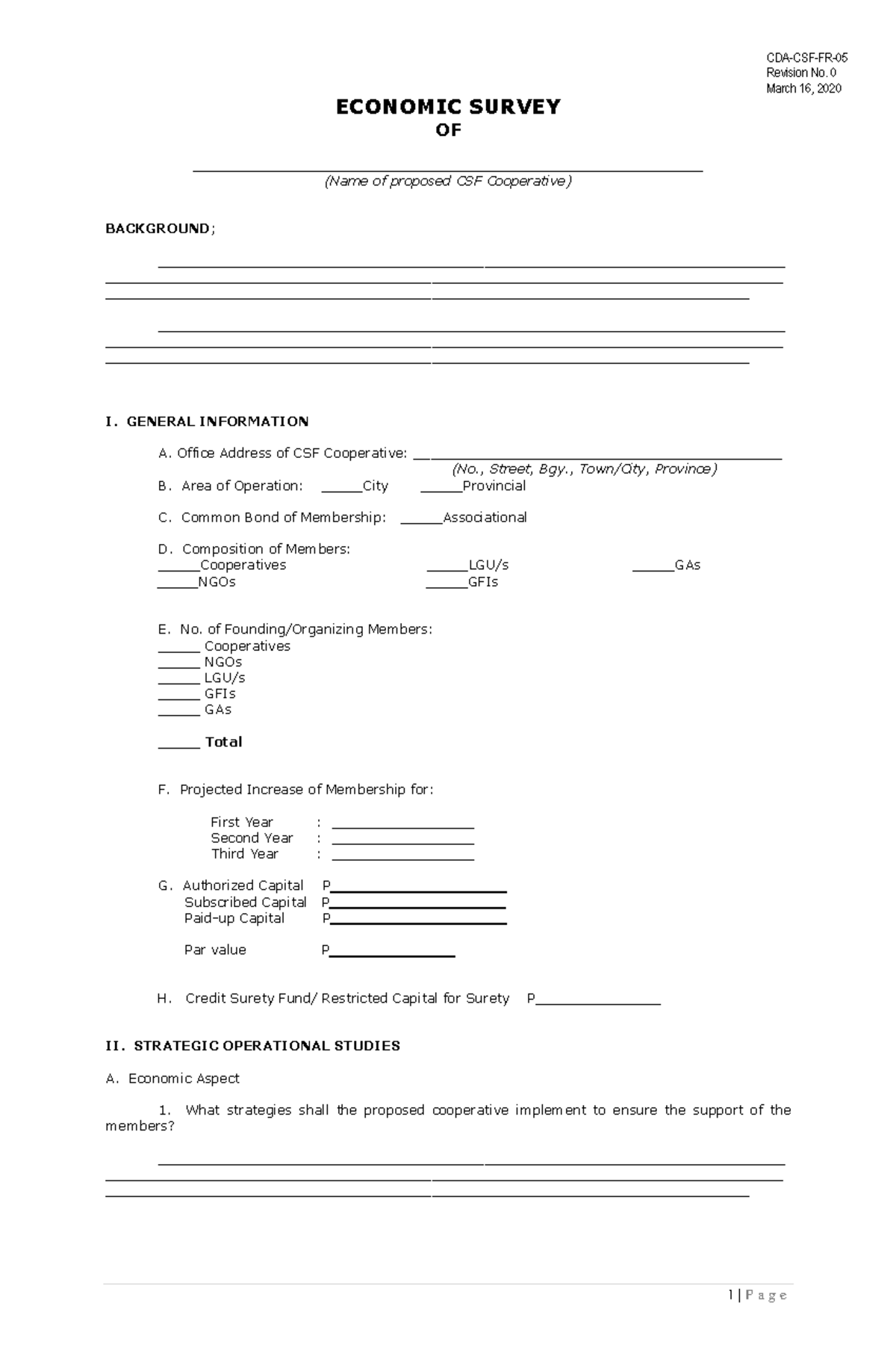 Cda csf fr 005 economic survey csf rev - ECONOMIC SURVEY OF - Studocu