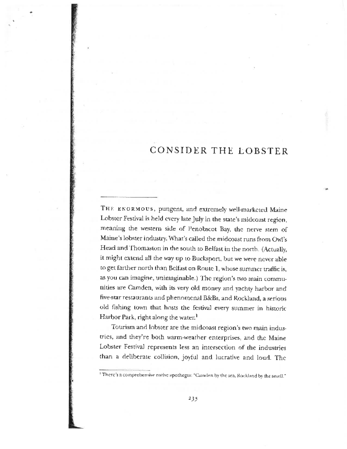 Consider the Lobster - Required reading for Interpretation of Lit ...