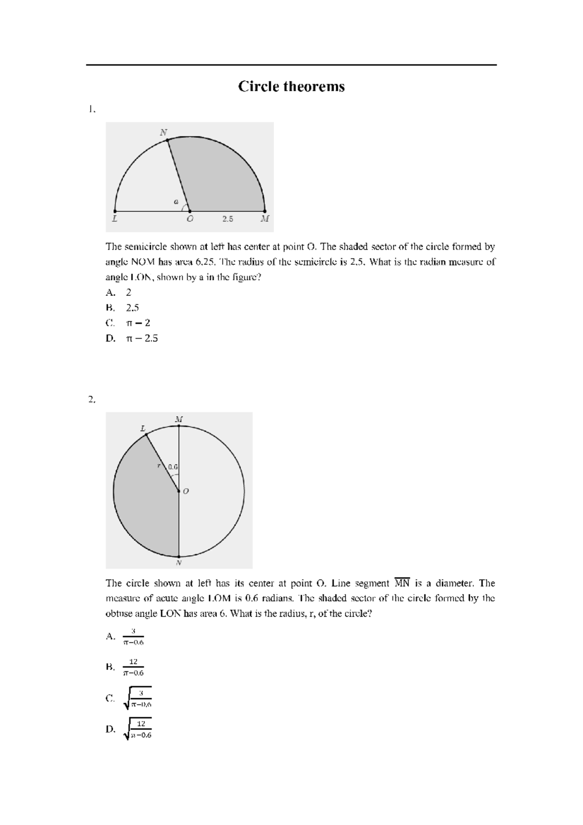Circle Theorems - math 112 - Studocu