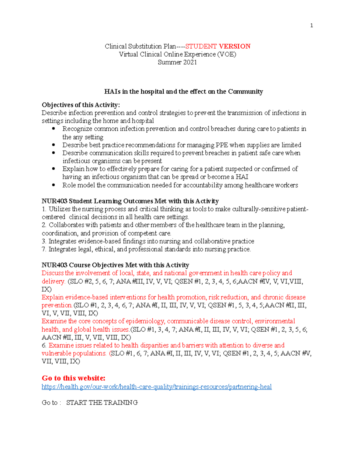 CHN Week 2 brookline college Albuquerque - Clinical Substitution Plan ...