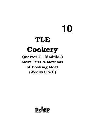 1 Q3 Cookery - 10 TLE Cookery Quarter 3 – Module 1 Stocks (Weeks 1 & 2 ...