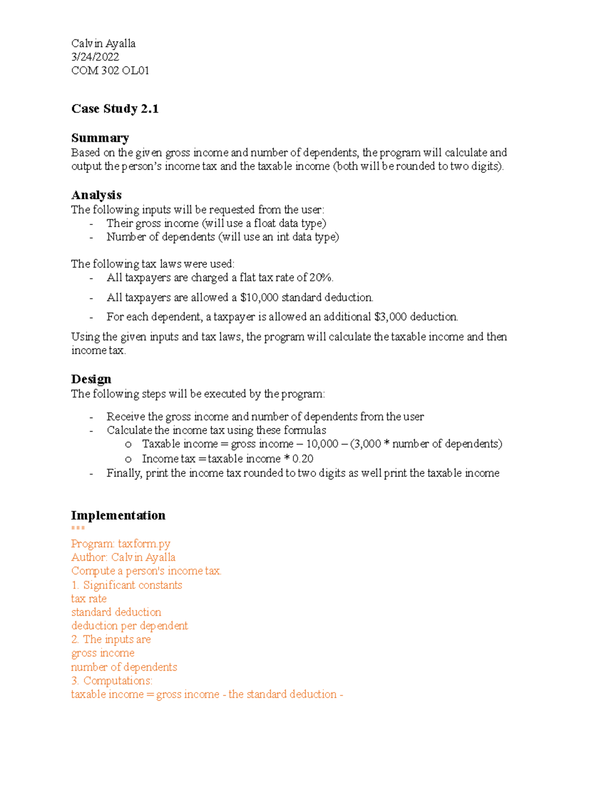 COM 302 Case Study 2.1 Assignment - 3/24/ COM 302 OL Case Study 2 ...