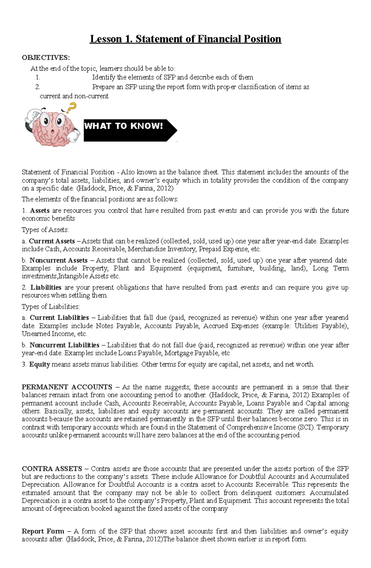 FABM2-M1 - REFERENCE: DEPED MODULE - WHAT TO KNOW! Lesson 1. Statement ...