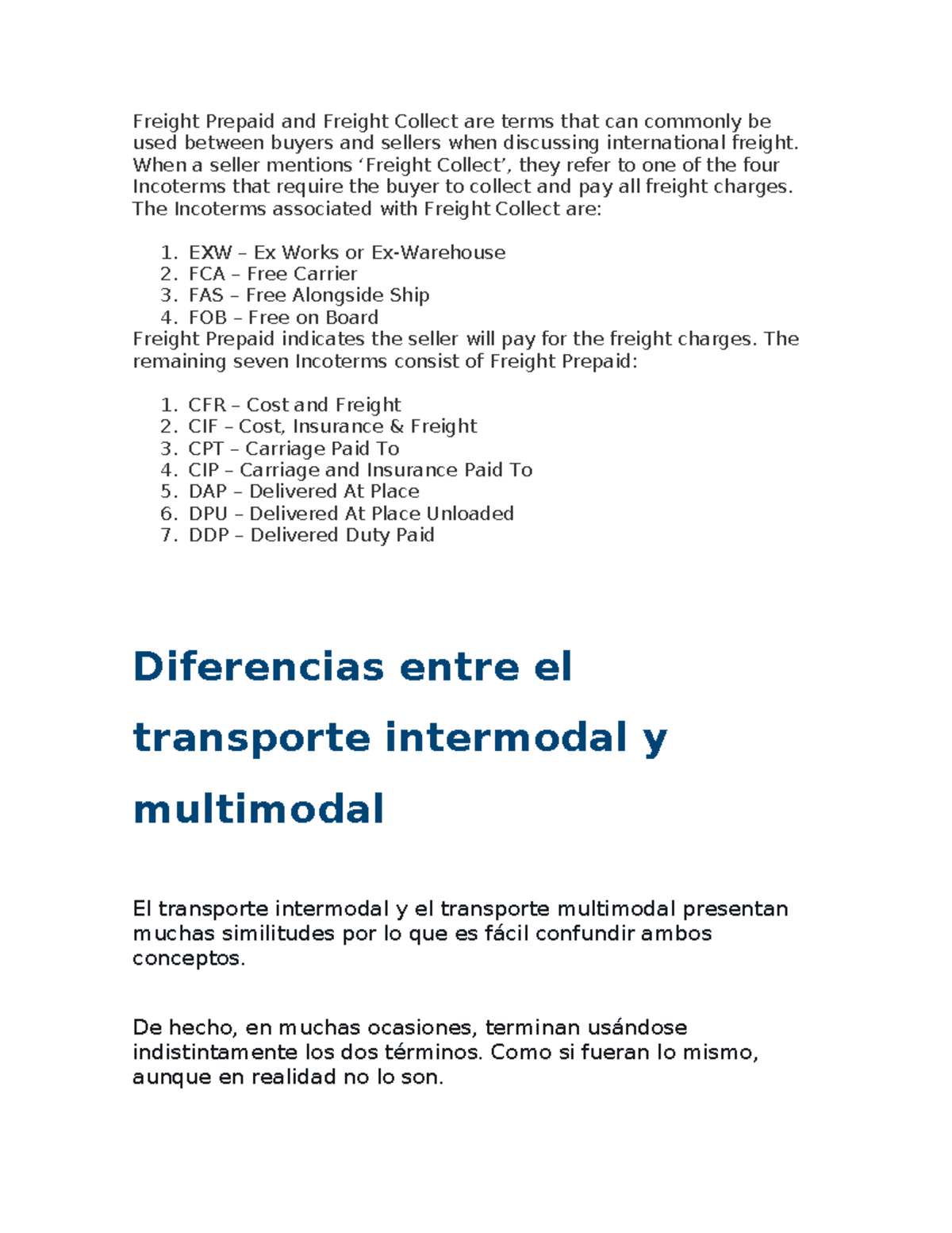 Logi - Freight Prepaid and Freight Collect are terms that can commonly ...