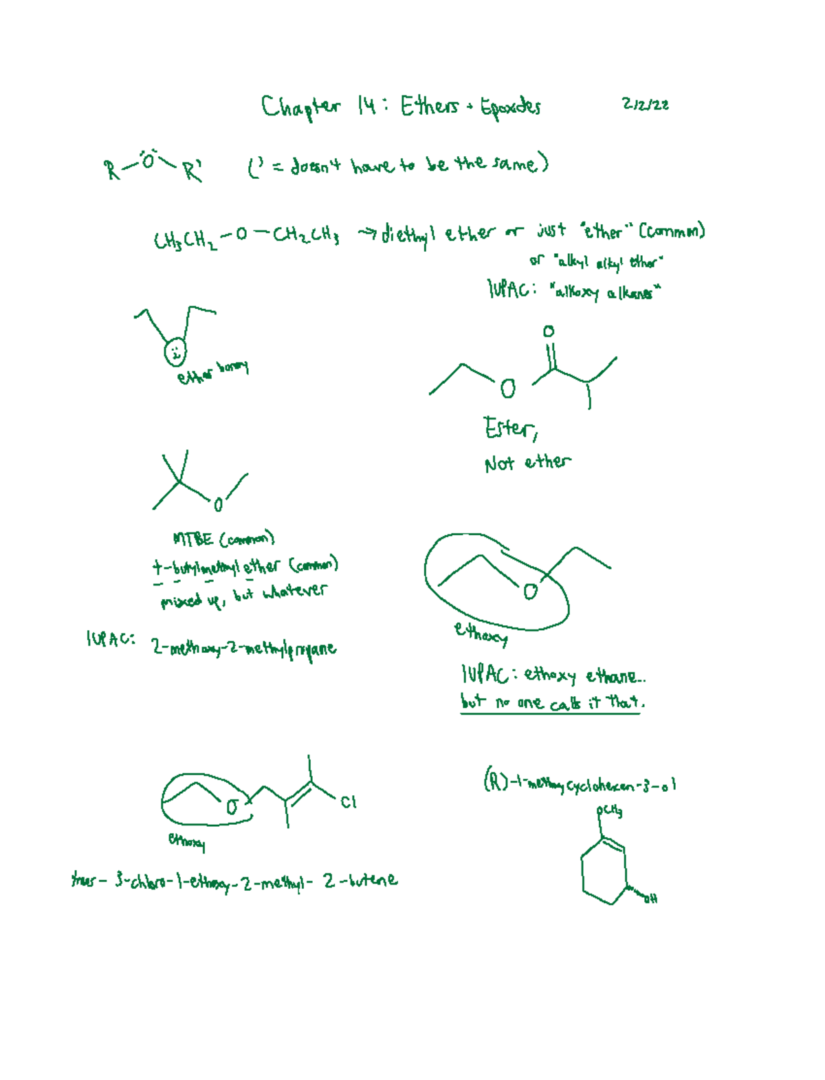 Chapter 14 Ethers and Epoxides - Chapter 14 Ethers Epoxides 212122 R E R doesn't haveto be the ...