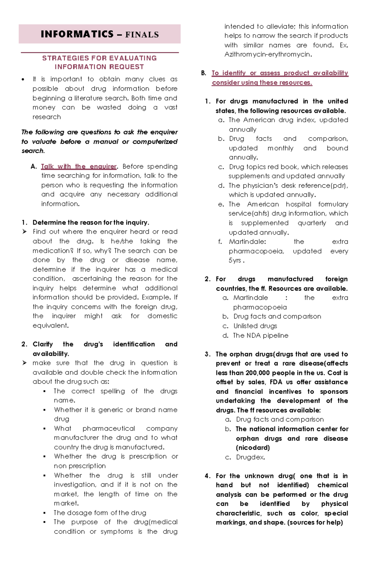 Informatics - PHINFO - INFORMATICS – FINALS STRATEGIES FOR EVALUATING ...
