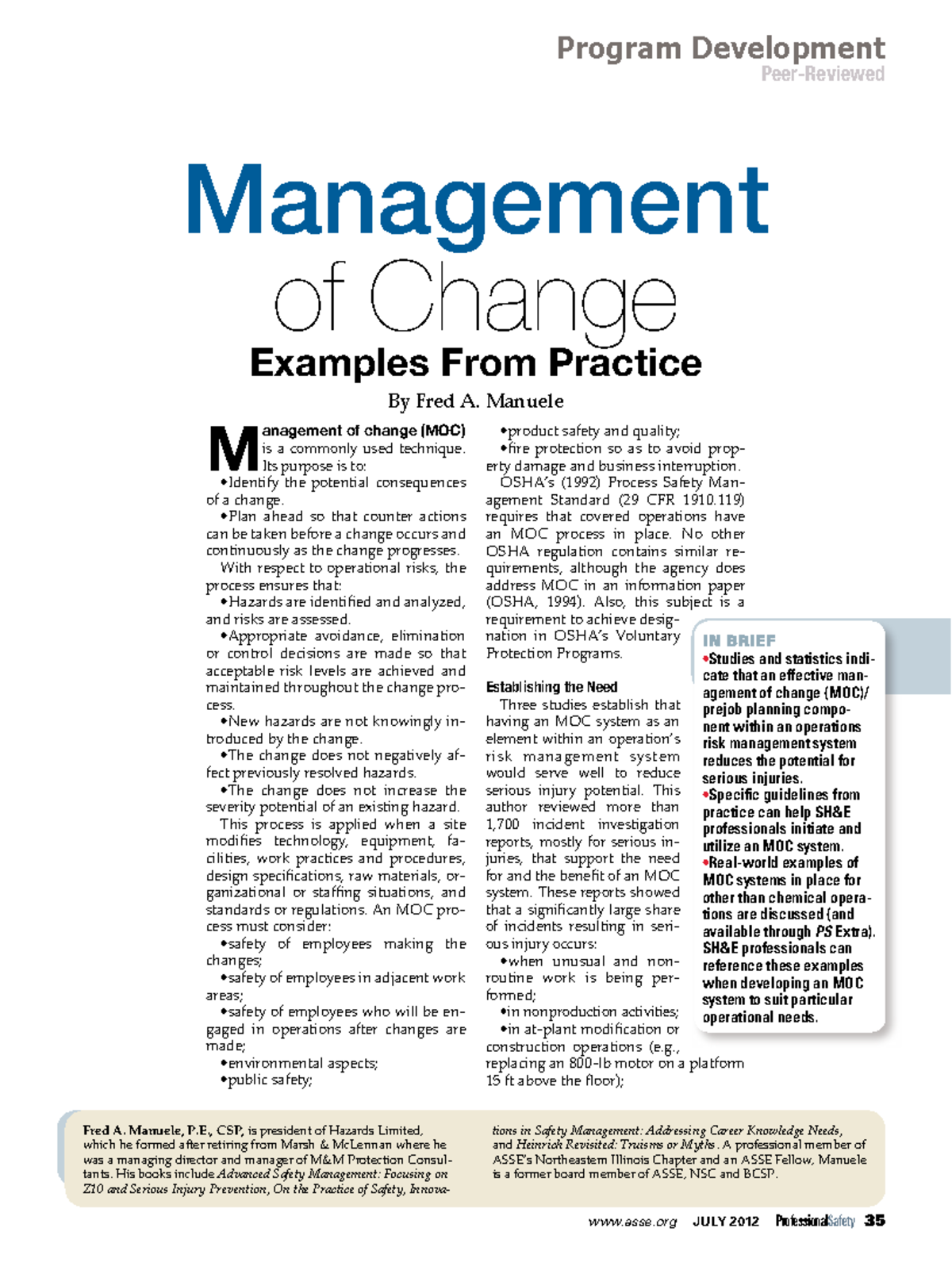 035 043 F2Manu 0712 - Management of change (MOC):Examples From Practice ...