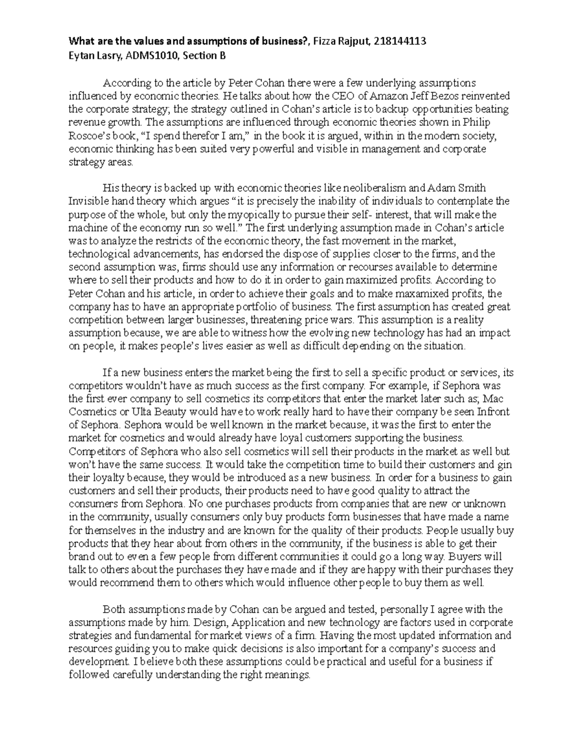 Assignment 4 Adms 1010 Mandatory Assignment Exploring The Function Of